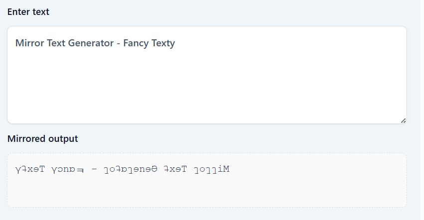 Mirror Text Generator